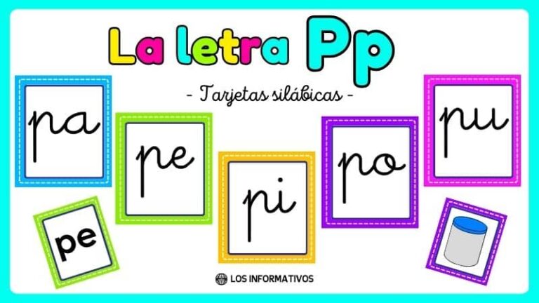 Tarjetas de la letra p: pa, pe, pi, po, pu para imprimir